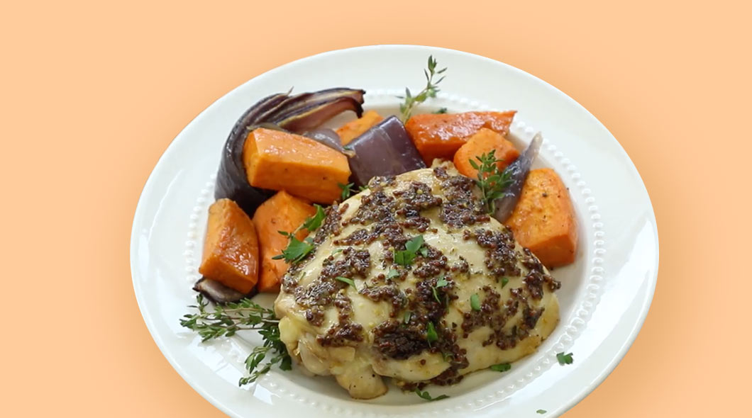 Receita: Frango assado com batata doce - Cardio 365º